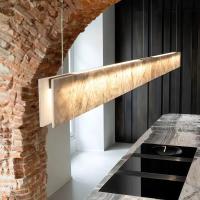 China JYLIGHTING Modern Long Linear Marble Suspension Lamp, Metal‑Supported Pendant Light for Kitchen Counter, Restaurant and Luxury Residential Projects for sale