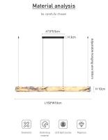 China JYLIGHTING Modern Linear Natural Marble Stone Suspension Lamp, Translucent Stone Pendant Light for Dining Room, Villa and Upscale Commercial Interior Projects for sale