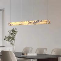 China JYLIGHTING Modern Linear Natural Marble Stone Suspension Lamp, Translucent Stone Pendant Light for Dining Room, Villa and Upscale Commercial Interior Projects for sale