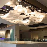 China JYLIGHTING Large‑Scale Flowing Wave Acrylic Glass Pendant Light, Abstract Cloud Suspension Lamp for High Ceiling Hall, Exhibition Hall & Upscale Public Space Projects for sale