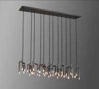 China JYLIGHTING Modern Multi‑Drop Faceted Glass Cluster Pendant Light, Copper‑Framed Hanging Chandelier for Bedroom, Dining Room and Upscale Interior Projects for sale