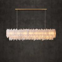 China JYLIGHTING Multi‑Layer Round Quartz Rod Pendant Chandelier, Stainless Steel Framed Suspension Light for Dining Hall, Villa and Upscale Commercial Interior Projects for sale
