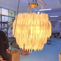 China JYLIGHTING Multi‑Layer Round Quartz Rod Pendant Chandelier, Stainless Steel Framed Suspension Light for Dining Hall, Villa and Upscale Commercial Interior Projects for sale