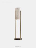 China JYLIGHTING Modern Decorative Floor Lamp with Natural Marble Base, Stainless Steel Frame & Cloud Smoke Glass Shade for Residential & Commercial Interior Decoration for sale