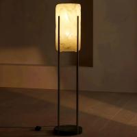 China JYLIGHTING Modern Decorative Floor Lamp with Natural Marble Base, Stainless Steel Frame & Cloud Smoke Glass Shade for Residential & Commercial Interior Decoration for sale
