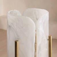 China JYLIGHTING Modern Decorative Floor Lamp with Natural Marble Base, Stainless Steel Frame & Cloud Smoke Glass Shade for Residential & Commercial Interior Decoration for sale