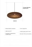 China JYLIGHTING Handwoven Natural Bamboo Round Pendant Light, Rustic Textured Suspension Lamp for Residential Dining Space and Hospitality Interior Decoration for sale