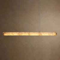 China JYLIGHTING Minimalist Long Linear Natural Alabaster Pendant Lamp, Soft Glow Suspension Light for Villa Dining Room and Hospitality Interior Decoration for sale