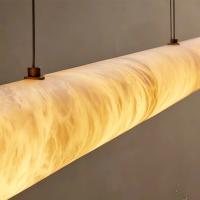 China JYLIGHTING Minimalist Long Linear Natural Alabaster Pendant Lamp, Soft Glow Suspension Light for Villa Dining Room and Hospitality Interior Decoration for sale