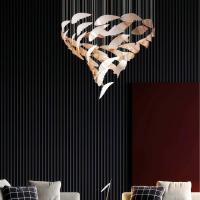China JYLIGHTING Art Flying‑Feather Glass Custom Chandelier, Multi‑Layer Vertical Suspension Lighting for Duplex Hall, Villa Atrium and Luxury Project Decoration for sale