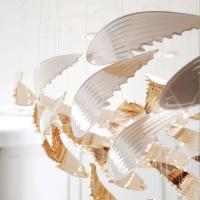 China JYLIGHTING Art Flying‑Feather Glass Custom Chandelier, Multi‑Layer Vertical Suspension Lighting for Duplex Hall, Villa Atrium and Luxury Project Decoration for sale
