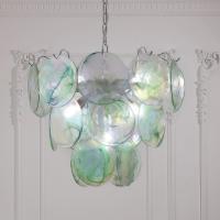 China JYLIGHTING Artistic Disc‑Form Hand‑Blown Glass Chandelier, Cluster‑Style Suspension Lighting for High‑end Residential and Commercial Interior Decoration for sale