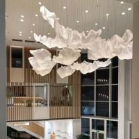 China JYLIGHTING Abstract Ruffled Glass Art Chandelier, Steel‑Framed Cloud‑Style Suspension Light for High‑end Hotel Lobby and Reception Interior Decoration for sale