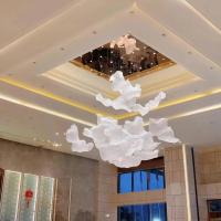 China JYLIGHTING Abstract Ruffled Glass Art Chandelier, Steel‑Framed Cloud‑Style Suspension Light for High‑end Hotel Lobby and Reception Interior Decoration for sale