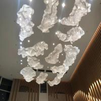 China JYLIGHTING Abstract Ruffled Glass Art Chandelier, Steel‑Framed Cloud‑Style Suspension Light for High‑end Hotel Lobby and Reception Interior Decoration for sale