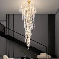 China JYLIGHTING Art Tree‑Branch Cascade Crystal Glass Chandelier, Vertical Long Suspension Light for High‑ceiling Duplex, Hotel and Commercial Interior Decoration for sale