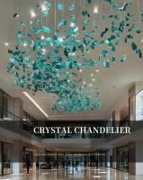 China JYLIGHTING Custom Gradient‑Color Crystal Cascade Chandelier, Wrought Iron Frame Large Art Suspension Light, High‑Ceiling Hanging Lamp for Hotel Lobby & Commercial Engineering Projects for sale