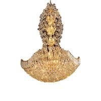 China Modern Chandelier Crystal Staircase Pendent Lamp Gold Loft Lamp Luxury Villa Hotel Hall Living Room Large Home Chandelier for sale