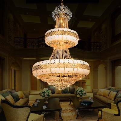 China Luxury Hotel Lobby Stair Luxury Crystal Chandelier Crystal Beads Hotel Hall Lamps Decoration Pendant Light for sale