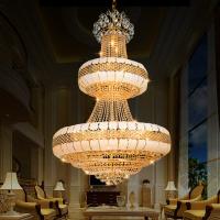 China Luxury Hotel Lobby Stair Luxury Crystal Chandelier Crystal Beads Hotel Hall Lamps Decoration Pendant Light for sale