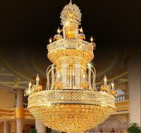 China Large Modern Luxury Crystal Chandelier LED Pendant Light for Hotel Lobby Stairs for sale