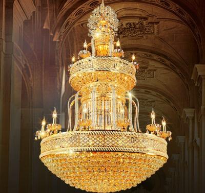 China Large Modern Luxury Crystal Chandelier LED Pendant Light for Hotel Lobby Stairs for sale