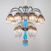 China Hotel Lobby Stair Luxury Crystal Chandelier Crystal Beads Hotel Hall Lamps Decoration Pendant Light for sale