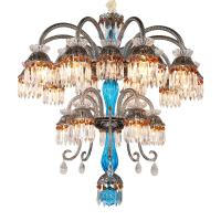 China Hotel Lobby Stair Luxury Crystal Chandelier Crystal Beads Hotel Hall Lamps Decoration Pendant Light for sale
