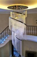 China JYLIGHTING Spiral Waterfall Crystal Chandelier with Stainless Steel Frame, Custom Height Adjustable Ceiling Light for Grand Lobby & Stairwell for sale