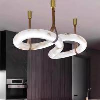 China JYLIGHTING Infinity Shape Cloud Marble Pendant Light with Brass Frame, Customizable Art Ceiling Light for High-end Interior Decoration for sale