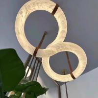 China JYLIGHTING Infinity Shape Cloud Marble Pendant Light with Brass Frame, Customizable Art Ceiling Light for High-end Interior Decoration for sale