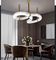China JYLIGHTING Infinity Shape Cloud Marble Pendant Light with Brass Frame, Customizable Art Ceiling Light for High-end Interior Decoration for sale