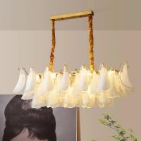 China JYLIGHTING Art Petal Glass Pendant Light with Iron Frame, Custom Multi-layer Hanging Chandelier for Commercial & Residential Interior Decoration for sale