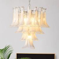 China JYLIGHTING Art Petal Glass Pendant Light with Iron Frame, Custom Multi-layer Hanging Chandelier for Commercial & Residential Interior Decoration for sale