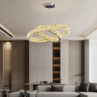 China JYLIGHTING Multi-ring Spiral Crystal Chandelier, Stainless Steel Frame Long Drop Suspension Light, Modern Luxury Ceiling Lamp for High Ceiling Villa Stairwell & Hotel Atrium Engineering Lighting for sale