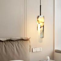 China JYLIGHTING Natural Marble Tube Pendant Lamp, Contemporary Linear Marble Suspension Light, Decorative Single Head Ceiling Light for Bar Counter and Villa Interior for sale