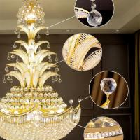 China JYLIGHTING Luxury Pineapple Tiered Crystal Chandelier with Gold Iron Frame, Custom Large Art Ceiling Light for Duplex Villa, Banquet Hall and Sales Office Decoration for sale