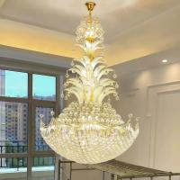 China JYLIGHTING Luxury Pineapple Tiered Crystal Chandelier with Gold Iron Frame, Custom Large Art Ceiling Light for Duplex Villa, Banquet Hall and Sales Office Decoration for sale