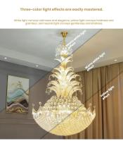 China JYLIGHTING Luxury Pineapple Tiered Crystal Chandelier with Gold Iron Frame, Custom Large Art Ceiling Light for Duplex Villa, Banquet Hall and Sales Office Decoration for sale