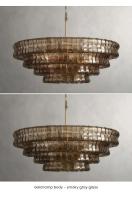 China JYLIGHTING Modern Tiered Curved Smoke Glass Chandelier with Iron Frame, Custom Round Hanging Lamp, Decorative Ceiling Light for High-end Residential & Commercial Space for sale