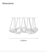 China JYLIGHTING Modern 5 Intertwined Rings Crystal Pendant Light with Stainless Steel Base, Custom Hanging Ceiling Lamp for High-end Commercial & Residential Decoration for sale