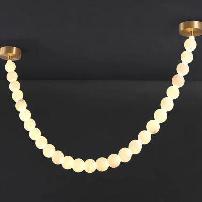 China JYLIGHTING Natural Marble Pendant Chandelier Modern Round Ball Hanging Light, Decorative Luxury Lighting for Living Room, Bedroom & Hotel Projects for sale