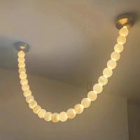 China JYLIGHTING Natural Marble Pendant Chandelier Modern Round Ball Hanging Light, Decorative Luxury Lighting for Living Room, Bedroom & Hotel Projects for sale