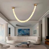 China JYLIGHTING Natural Marble Pendant Chandelier Modern Round Ball Hanging Light, Decorative Luxury Lighting for Living Room, Bedroom & Hotel Projects for sale
