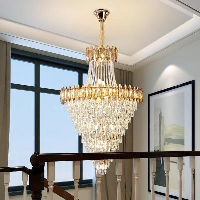 China Indoor Modern Luxury Large Crystal Beaded Chandelier LED Pendant Light for Living Room Dining Room for sale