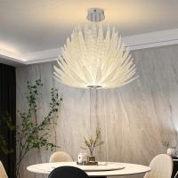 China JYLIGHTING Modern Pendant Light Featuring Translucent Glass with Linear Textures Enhancing Light Diffusion and Visual Refinement in Interiors for sale