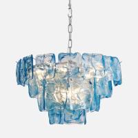 China JYLIGHTING Modern Pendant Light Layered Amber Textured Glass Panels in Leaf Shape Cascading Design Producing Soft Warm Light for Interior Spaces for sale
