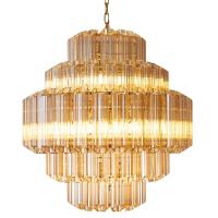 China JYLIGHTING Modern Pendant Light with Layered Amber Glass Panels Offering Warm Ambient Illumination and Sophisticated Sculptural Design for sale