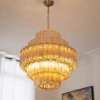 China JYLIGHTING Modern Pendant Light with Layered Amber Glass Panels Offering Warm Ambient Illumination and Sophisticated Sculptural Design for sale