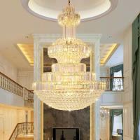 China Elegant Crystal Pendant Light combining multi tier cascading circular design with hardware and crystal components for ambient lighting for sale